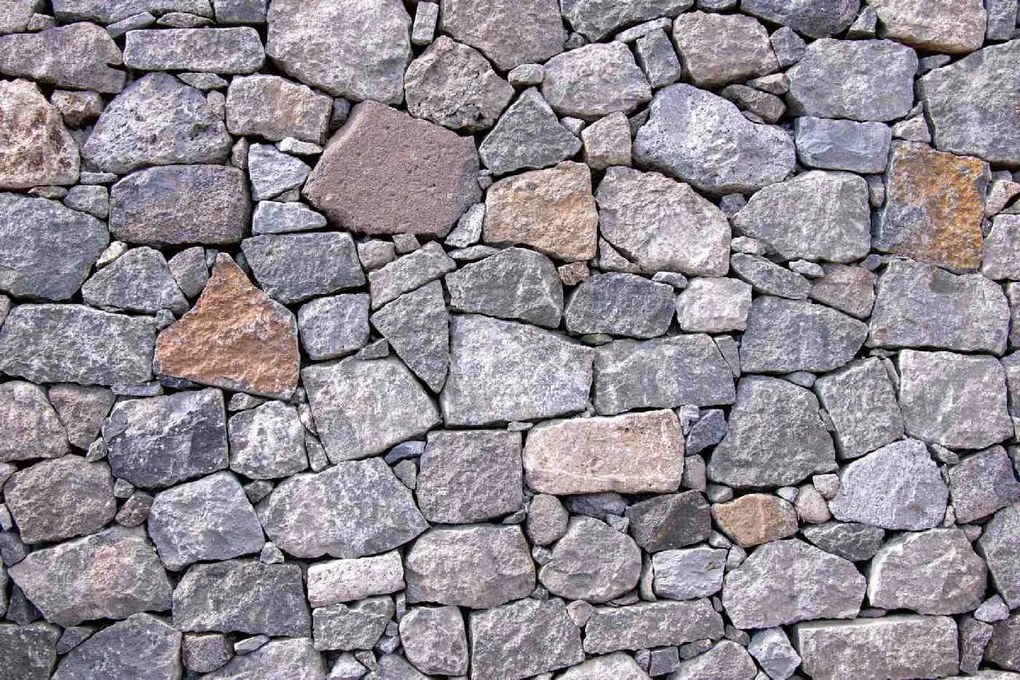DIMEX | Samolepicí vliesová fototapeta na zeď Přírodní kamenná zeď MA-5-2353 | 375 x 250 cm | hnědá, šedá