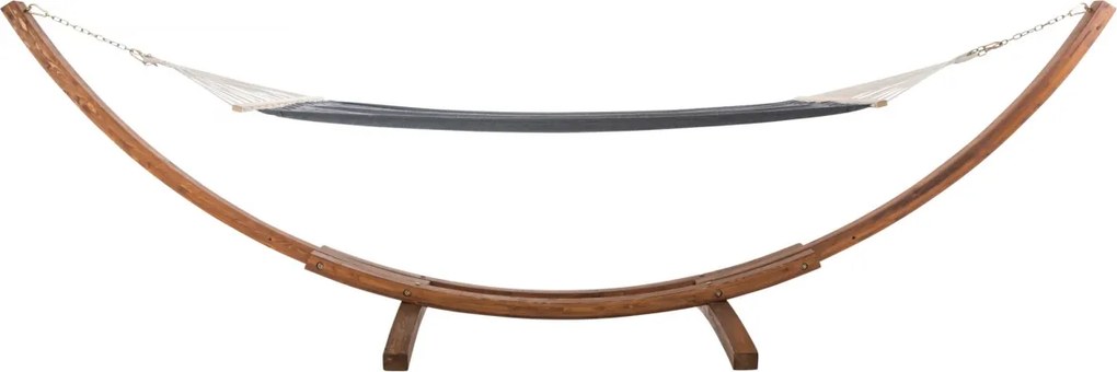 Houpací síť Miramar 400 x 120 x 107 cm - dřevěný rám - Šedá