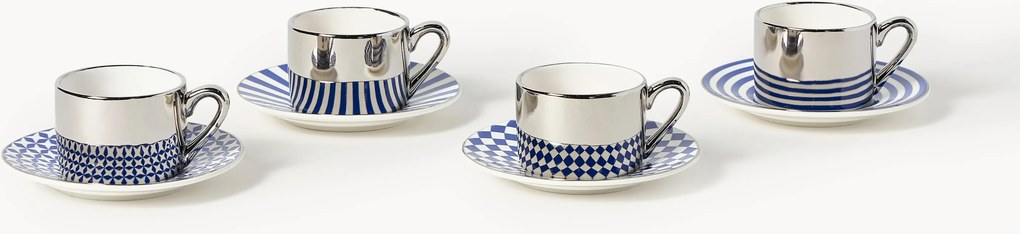 Sada šálků na espresso's podšálky Aunty, 4 díly