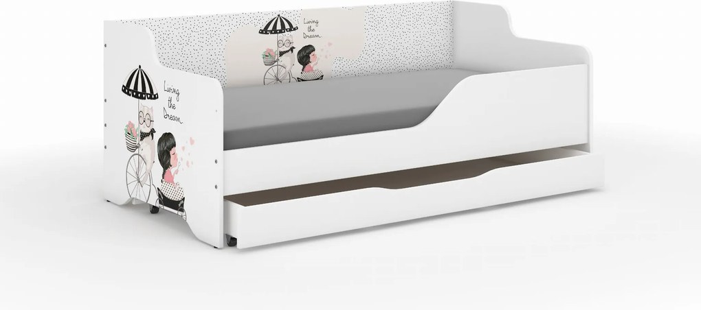 Wooden Toys Dětská postel LILU 160x80 DÍVKA NA VÝLETĚ – sada