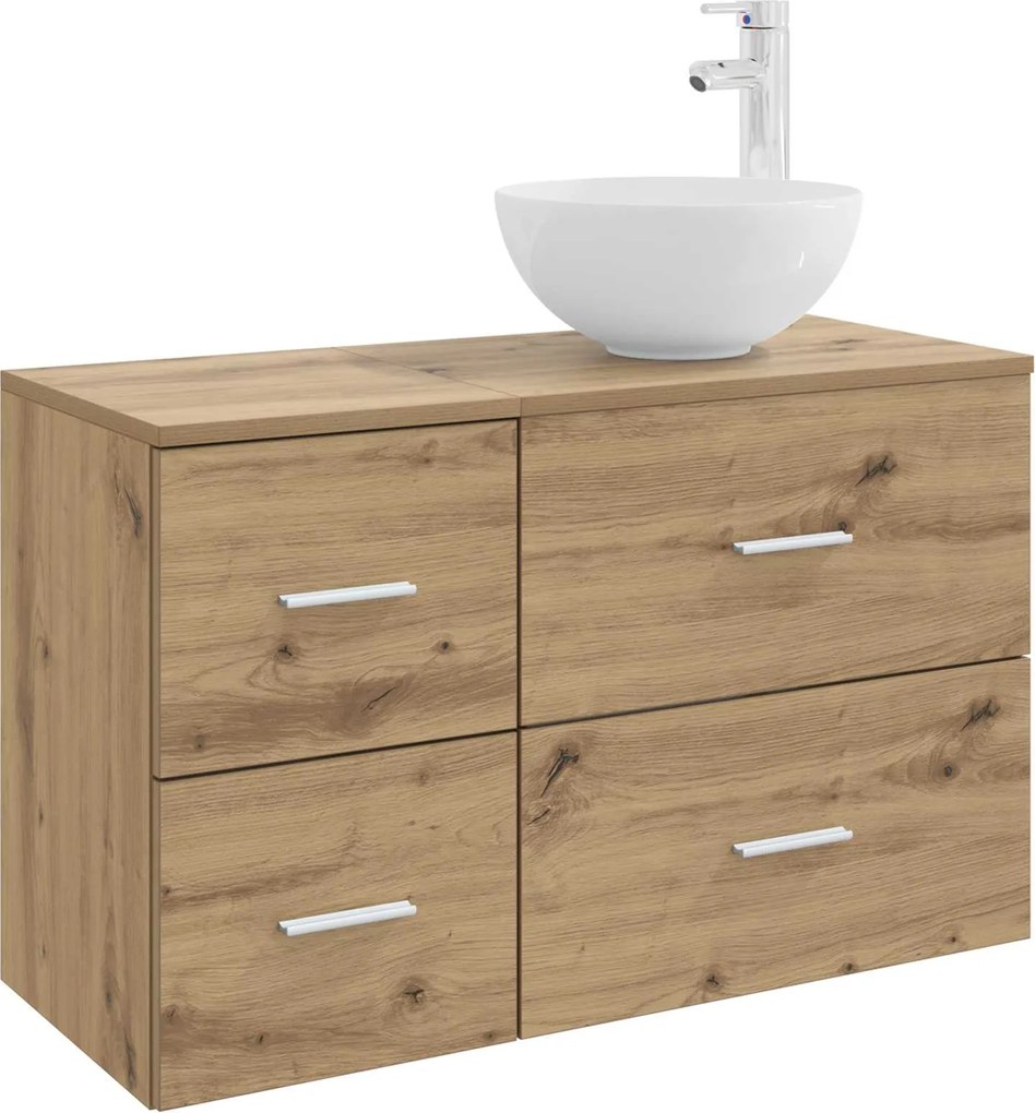 Sada koupelnového nábytku 2 ks Dub artisan Kompozitní dřevo 3403951