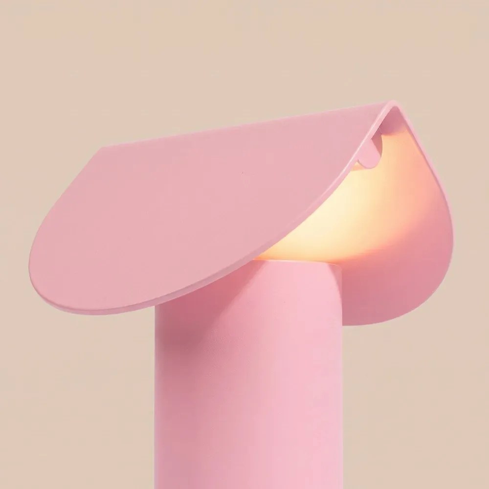Růžová hliníková LED stolní lampa (výška 15 cm) BISCUIT – Thoro