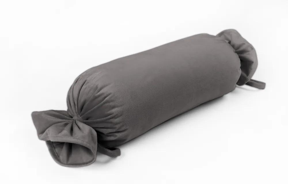 Biante Sametový polštář válec bonbon Velvet Premium SVP-017 Tmavě šedý 15x100 cm