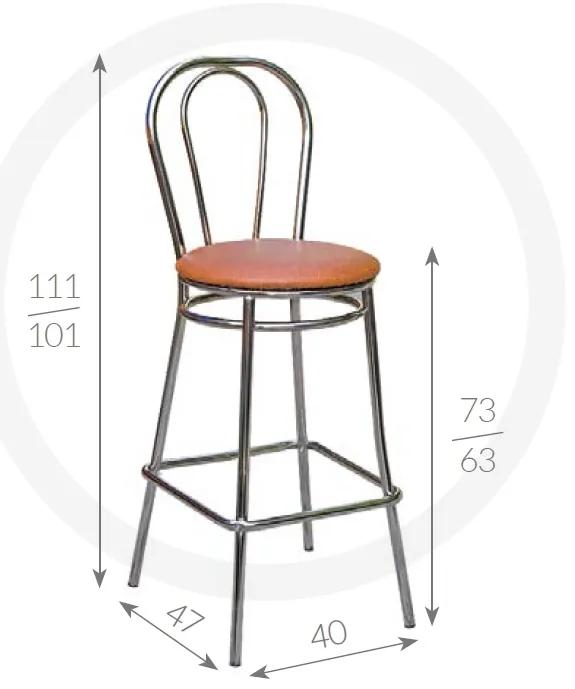Barová židle Tulipán Metpol  111/101 x 73/63 x 47 x 40 Barva: satyna
