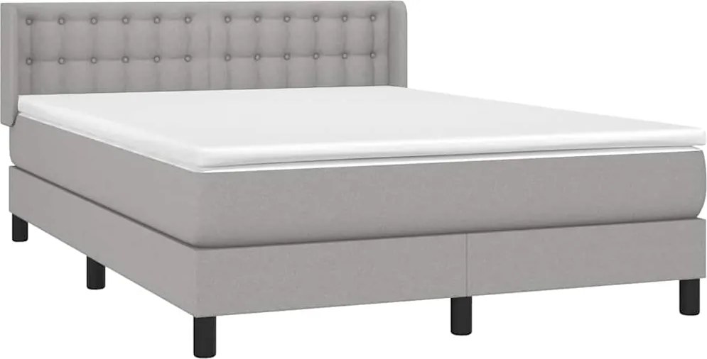 Box spring postel s matrací světle šedá 140 x 200 cm textil 3130033