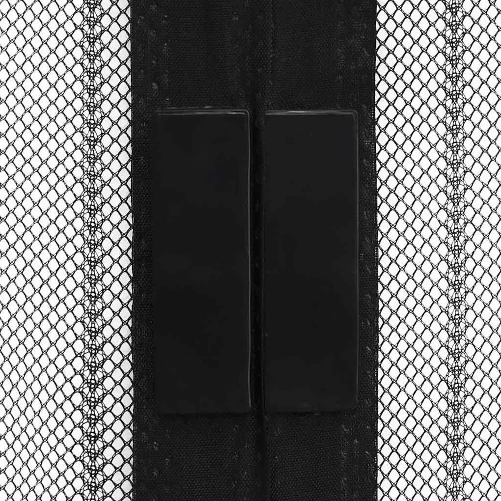 Závěsy do dveří proti hmyzu 2 ks s magnety černé 220 x 130 cm 314689