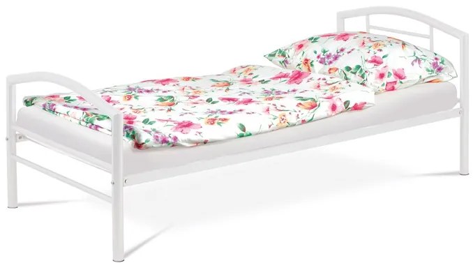 Autronic Kovová jednolůžková postel BED-1900 Barva: Bílá lesk