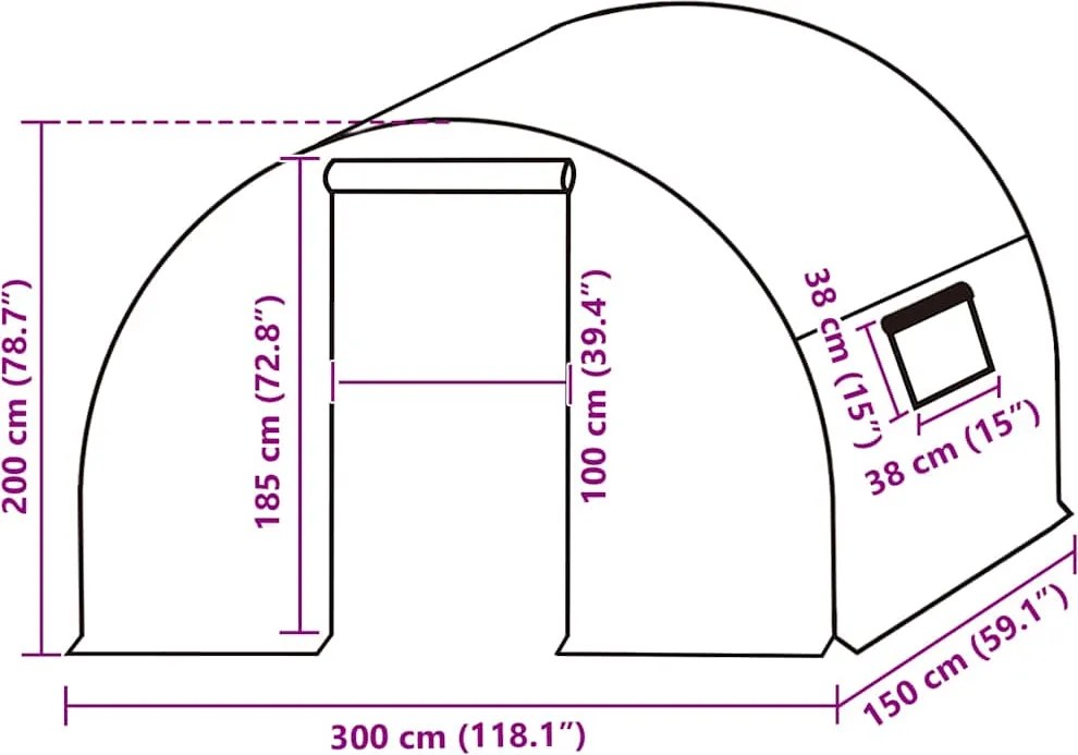 Náhradní plachta na skleník (4,5 m²) 3 x 1,5 x 2 m průhledná 316434