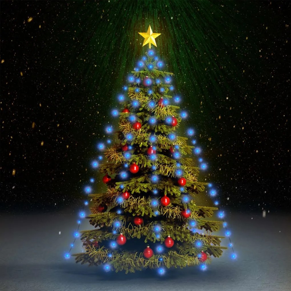 Světelná síť na vánoční stromek 210 modrých LED diod 210 cm - Default Title