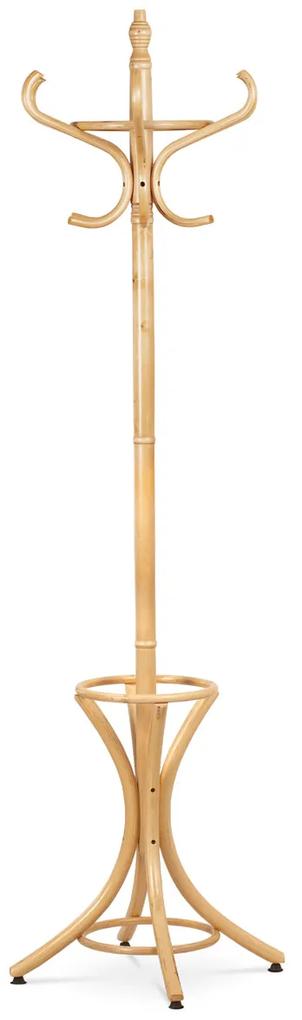Autronic Věšák dřevěný stojanový, masiv topol a bříza, přírodní odstín, výška 185 cm