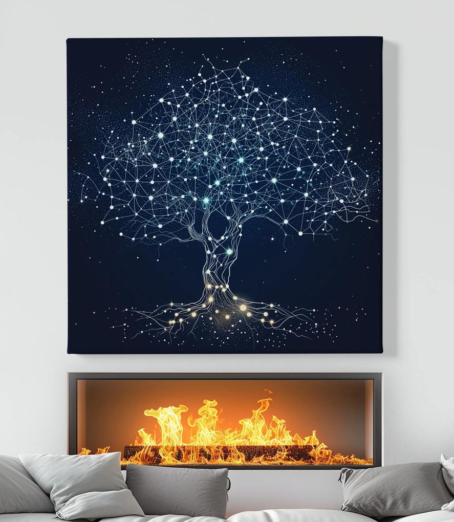 Obraz na plátně - Strom života Zářivé souhvězdí FeelHappy.cz Velikost obrazu: 120 x 120 cm