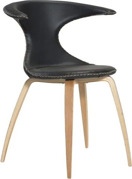 Židle DanForm Flair, černá, pravá kůže, podnož dub