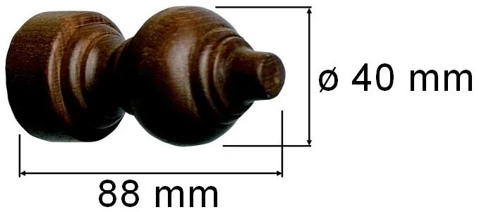 Garnýž 480 cm dvouřadá - dvojitá, odstín ořech
