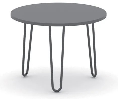 Kulatý konferenční stůl SPIDER, průměr 60 cm, černá podnož, grafit