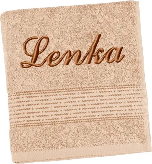 Bellatex Froté osuška proužek s výšivkou jména 70x140 cm Béžová