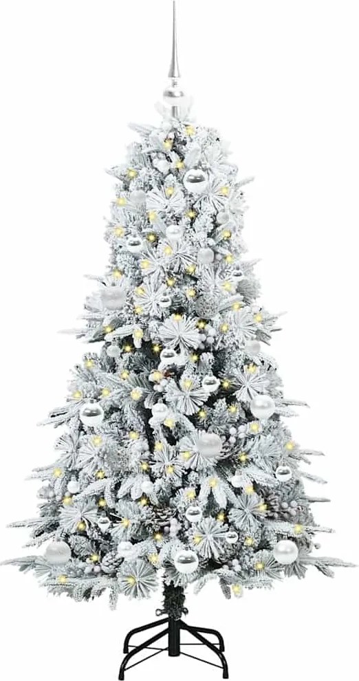 Umělý Skládací Vánoční Strom s stojanem Bílá 150 cm PE a PVC 3397476