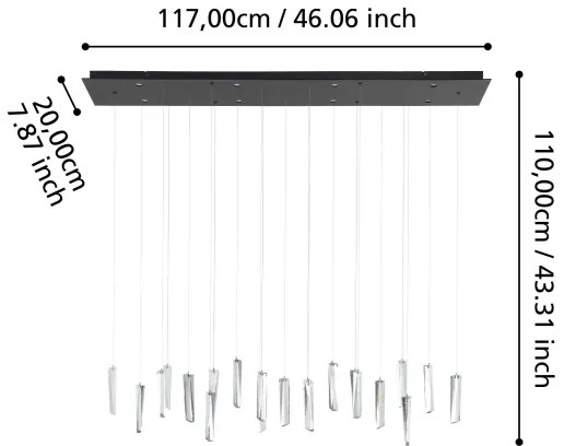 Eglo 390211 - LED Stmívatelný lustr na lanku SARDENARA 8xLED/4,2W/230V 3000K