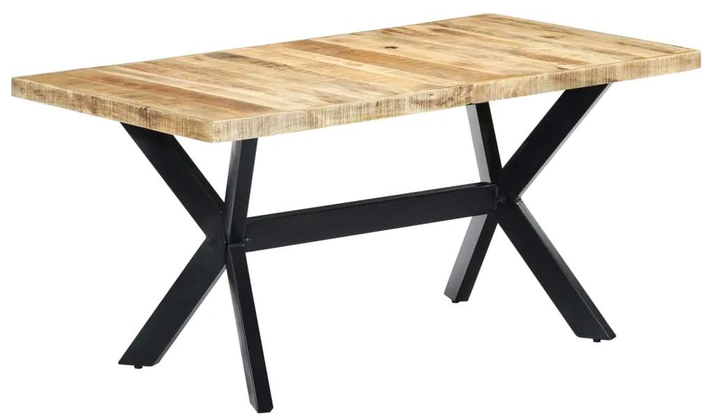 Jídelní stůl 160 x 80 x 75 cm masivní hrubé mangovníkové dřevo - Default Title