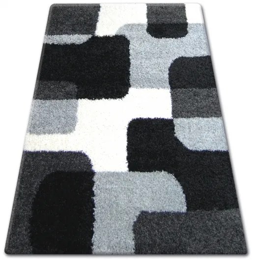 MAXMAX Kusový koberec SHAGGY ZEN 2526 černý a šedý