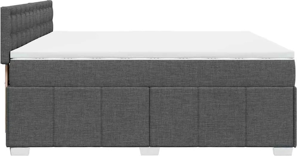 Box spring postel s matrací tmavě šedá 200x200 cm textil 3287190
