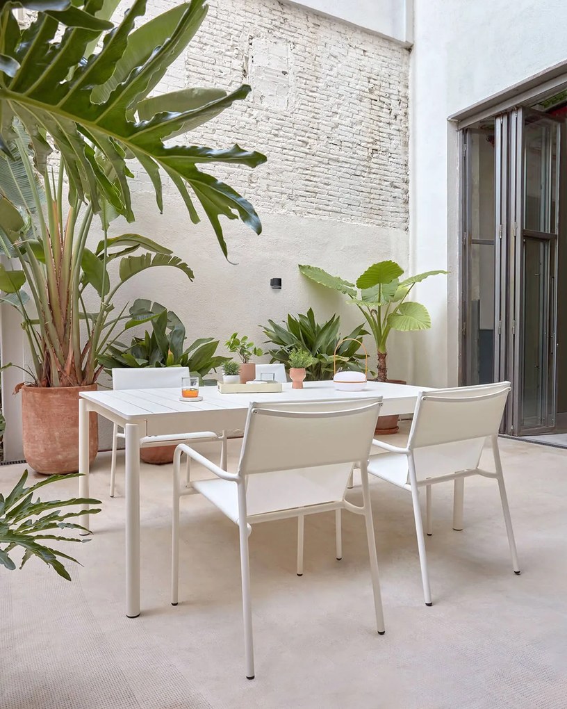 Zahradní rozkládací stůl tana 140 (200) x 90 cm bílý MUZZA