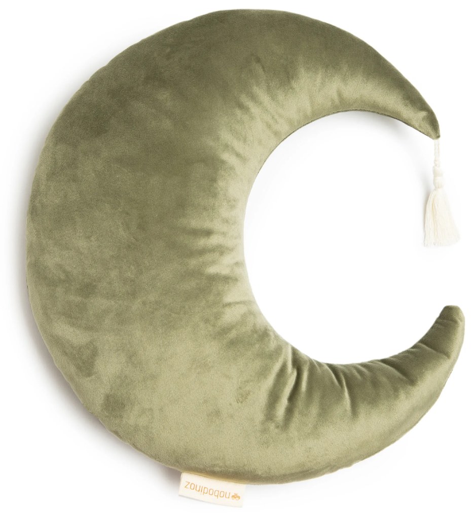 Nobodinoz Polštář Pierrot Moon Velvet Olive Green