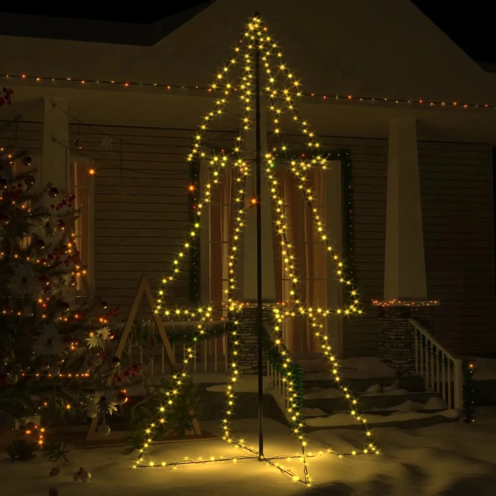 328586 vidaXL Vánoční stromek kužel 300 LED diod dovnitř i ven 120 x 220 cm