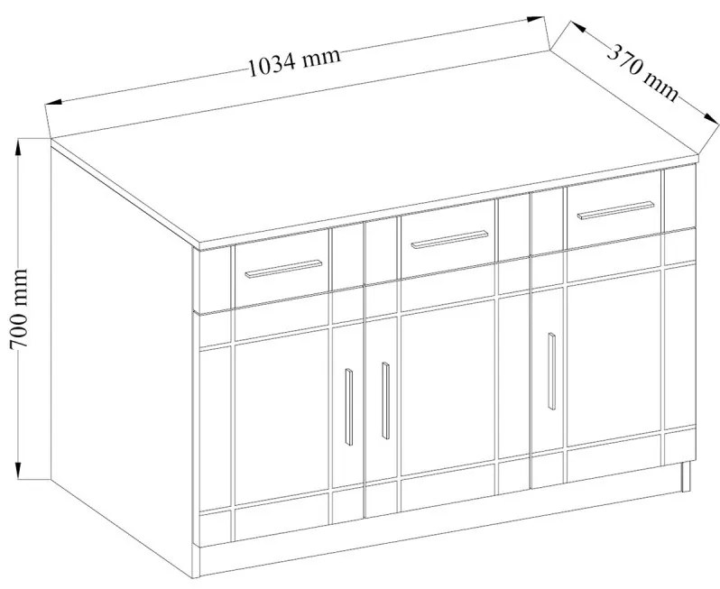 FALCO Komoda Parker 3D3S Odstín: Dub sonoma