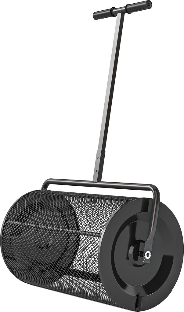 Kompostér Outsunny 75L 61x40cm - Rozmetadlo hnojiv pro zahradu s T-rukojetí, kovová síťka a rozmetadlo pro rašelinu | Aosom