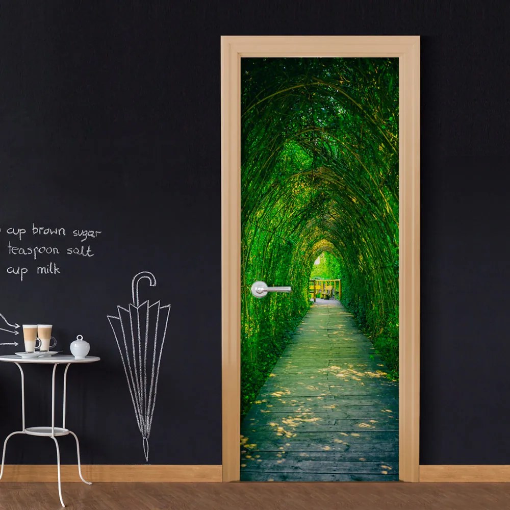 Fototapeta na dveře Bimago - Green Corridor + lepidlo zdarma 100x210 cm