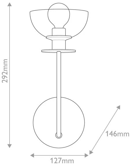 Alora Mood ALM-SYLVIA-1WB-BK-CL - Nástěnná lampa SYLVIA 1xE14/40W/230V černá
