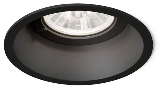 Wever & ducré kulaté stropní zapuštěné svítidlo deep ip44 ceiling rec 1.0 led 1800-3000k b tree černá matná