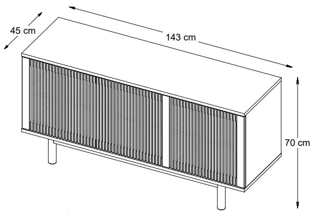 Designová komoda Calloway 143 cm přírodní dub