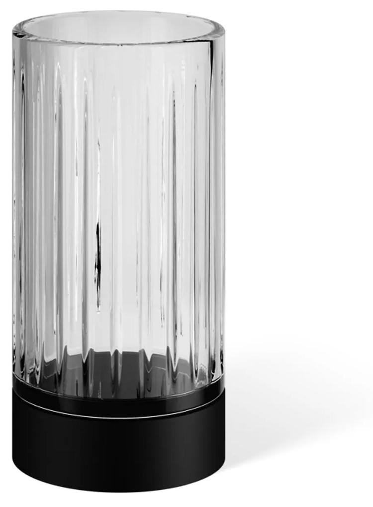 Decor Walther Koupelnový kelímek vroubkované sklo CENTURY SMG černý mat