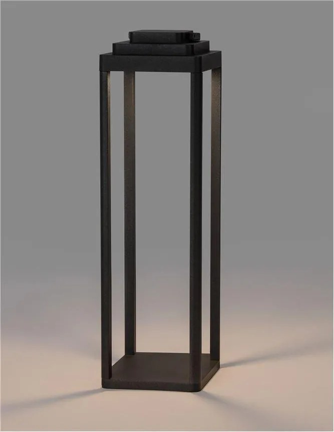 NV 9923500 Venkovní stolní lampa FIGI antracitový hliník LED 2W 3000K 5V DC 108st. IP65 dotykový vypínač / baterie / USB kabel / stmívatelné - NOVA LUCE
