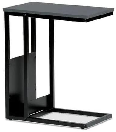 Autronic Odkládací stolek Stůl odkládací, šedá MDF deska, černý kov. (CT-607 GREY)