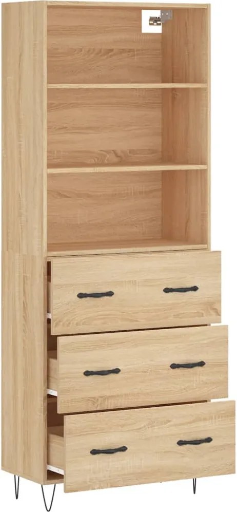Skříň highboard dub sonoma 69,5 x 34 x 180 cm kompozitní dřevo 3189376