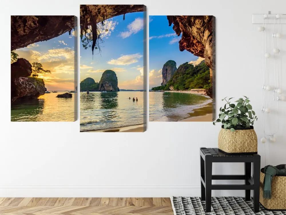 Vícedílný obraz Západ Slunce Na Pláži V Thajsku Nedostatek Nedostatek Plátno Canvas 90x60