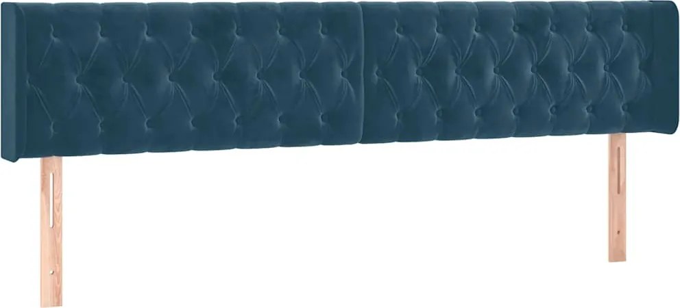 Box spring postel s matrací tmavě modrá 200x200 cm samet 3141507