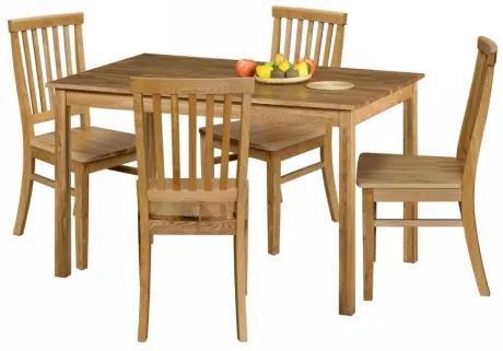 Jídelní set dub masiv pro 4 osoby židle 4 + stůl 1, 4418