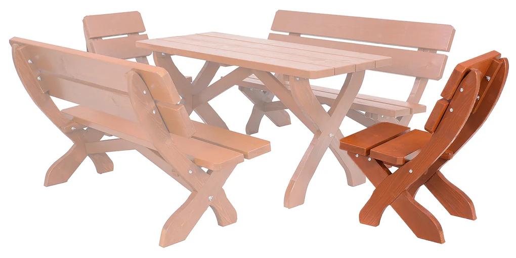 Drewmax MO111 židle - Zahradní židle z masivního smrkového dřeva 48x62x89cm - Týk