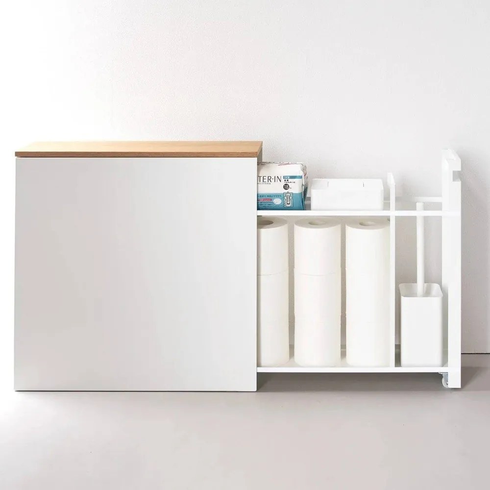 Bílý kovový koupelnový regál 14x55 cm Tower – YAMAZAKI