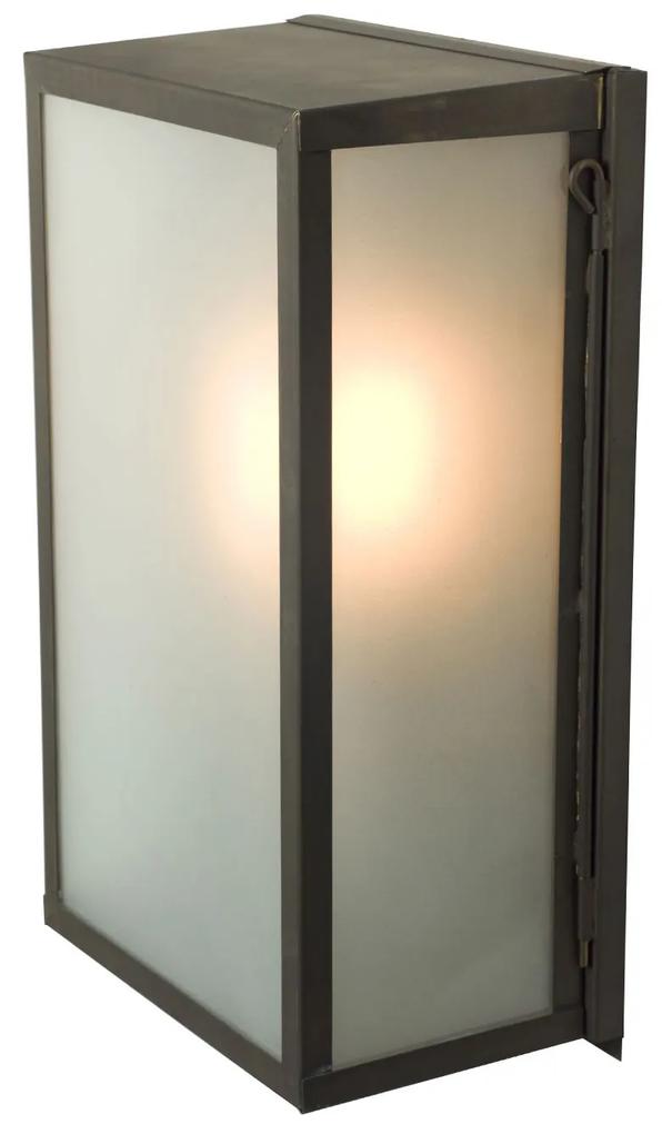 Venkovní světlo Original BTC Box 7645 medium (mosaz s patinou, pískované sklo) DP7645/BR/WE/FR