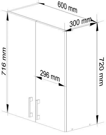 Horní kuchyňská skříňka LIMA W60 /720/ bílá / dub sonoma