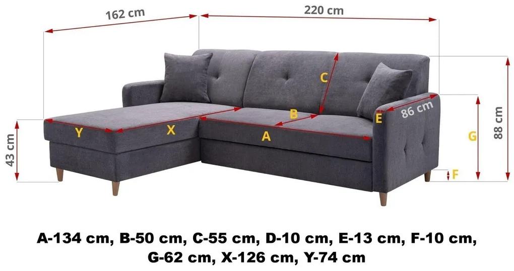 Casarredo - Komfort nábytek Rohová sedací souprava MIKOLA rozkládací s úložným prostorem, Hugo 1 | Umístění rohu: roh na pravé straně