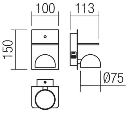 Redo 01-3491 - LED Nástěnné bodové svítidlo SEIBI LED/7W/230V USB CRI 90 černá