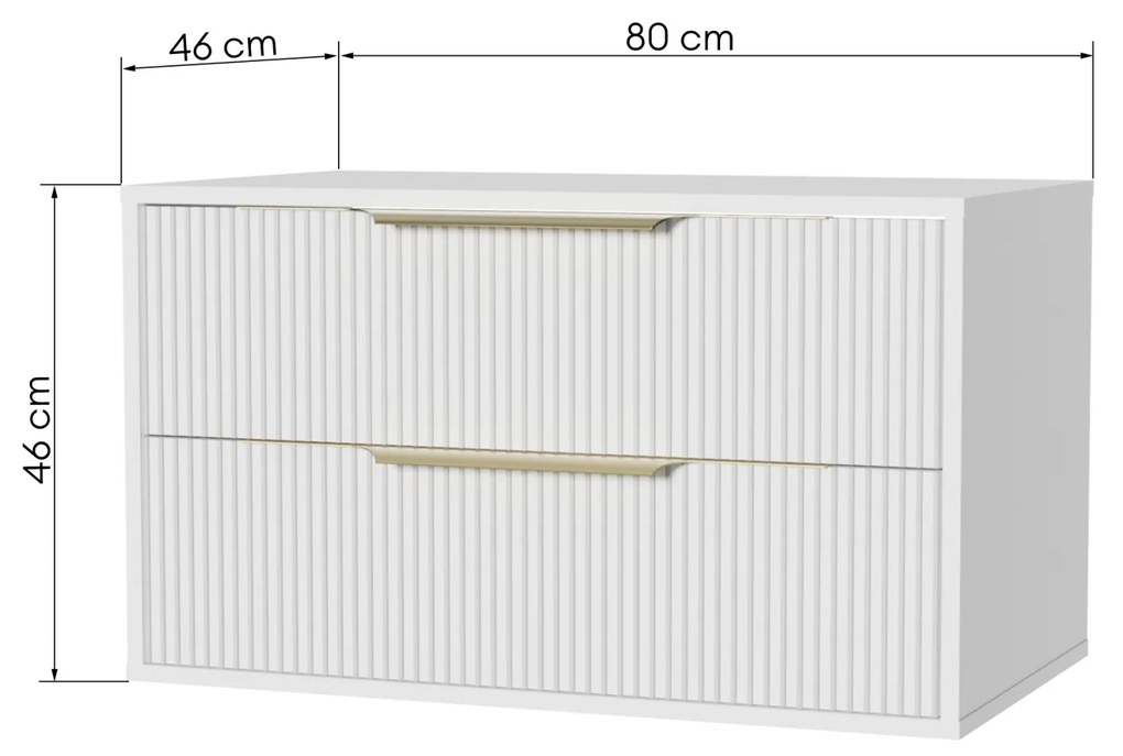 Skříňka pod umyvadlo s deskou Avila 80 cm bílá