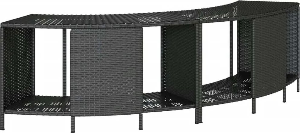 vidaXL Obruba k vířivce polyratan a masivní akáciové dřevo [3270634] Barva: Šedá