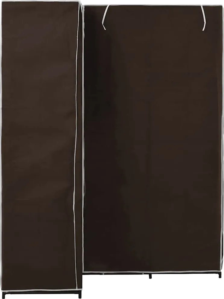Rohová šatní skříň hnědá 130 x 87 x 169 cm 282450