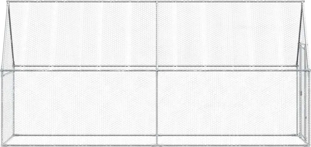 Klec pro kuřata stříbrná 400 x 100 x 190 cm pozinkovaná ocel 172551